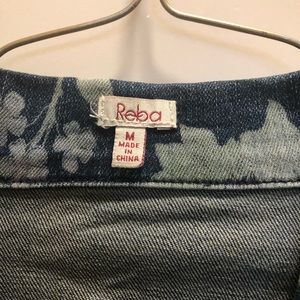 Reba | Jackets & Coats | Reba Denim Jacket With Floral Print | Poshmark